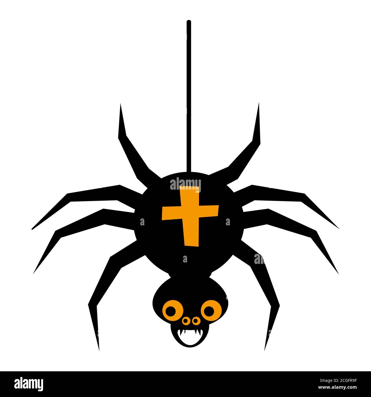 Halloween spider flat single icon. Halloween symbol of fear and danger ...