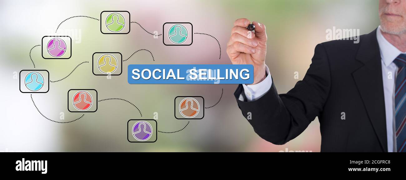 Hand drawing social selling hi-res stock photography and images - Alamy