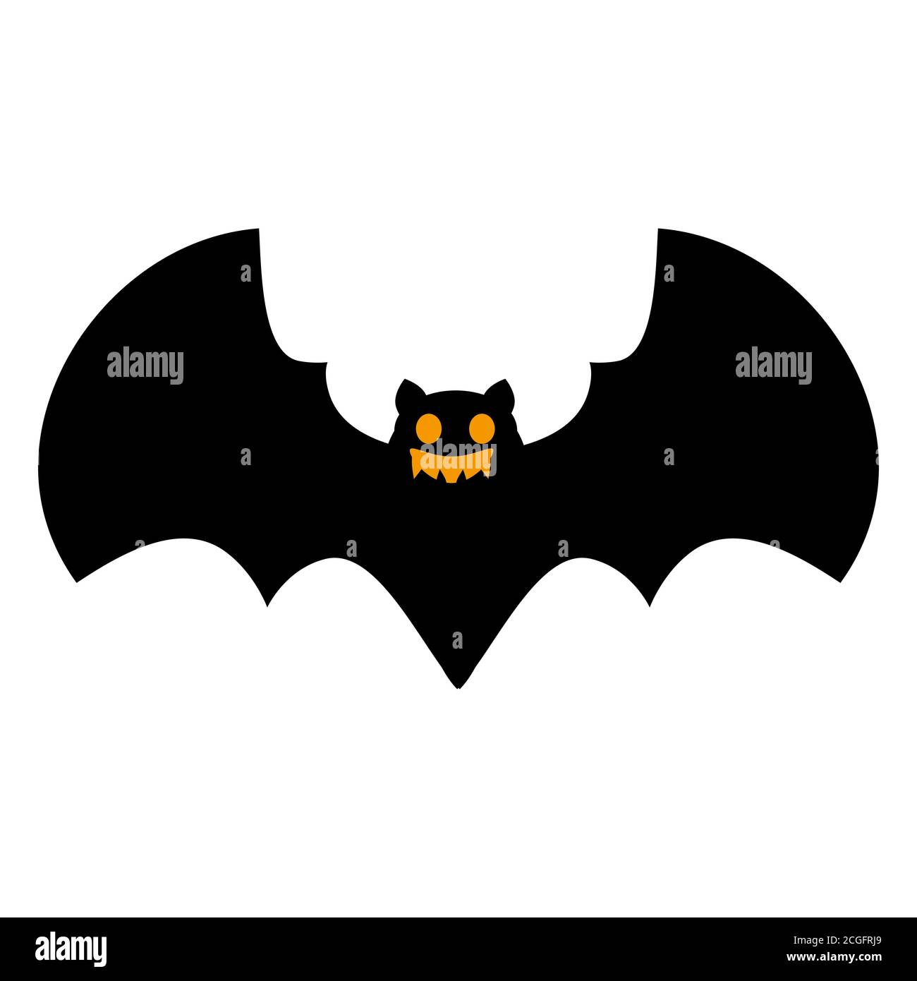 Bat flat single icon. Halloween symbol of fear and danger. Black spooky ...