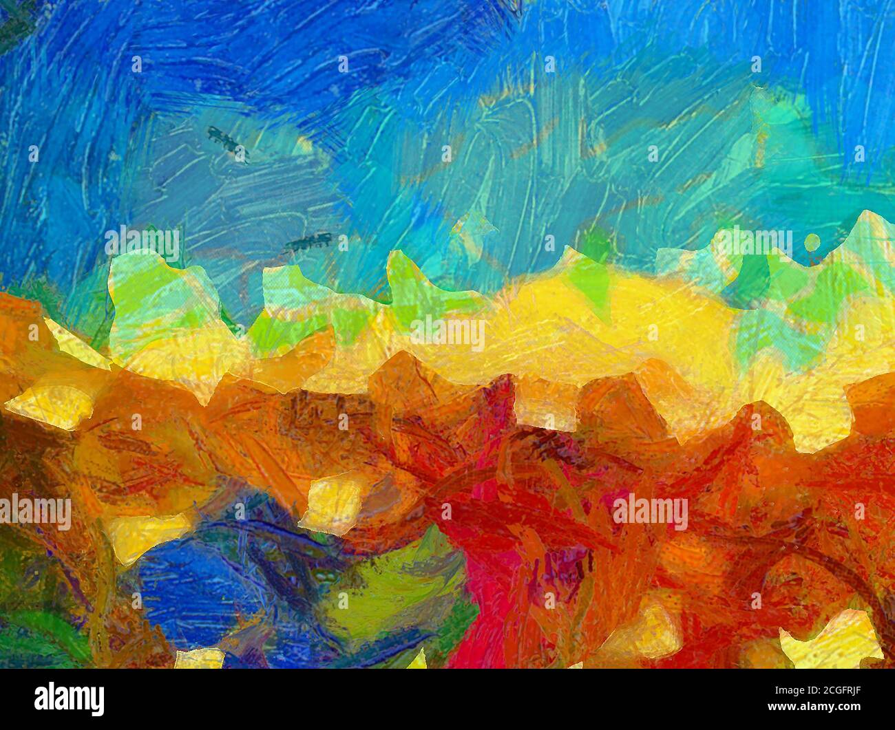 Illustration style background image, various colorful abstract patterns ...