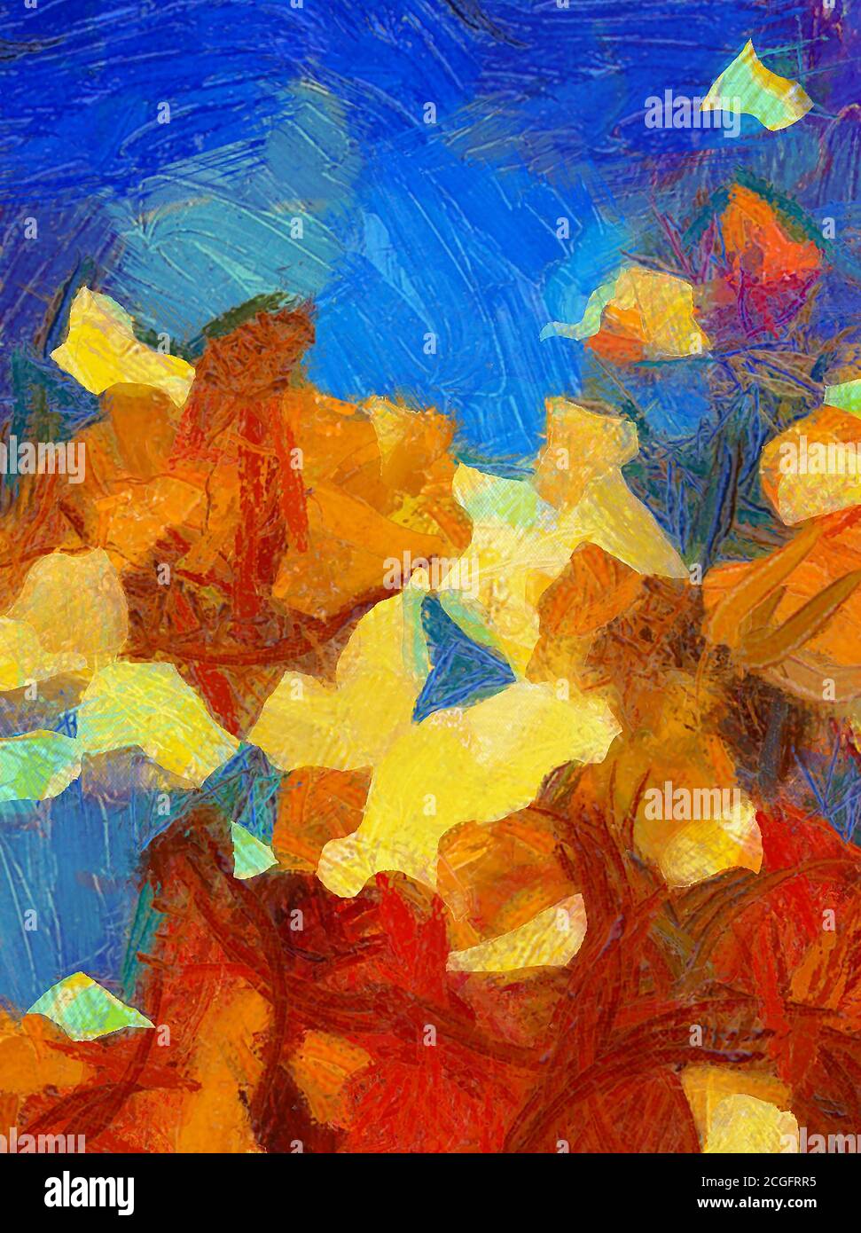 Illustration style background image, various colorful abstract patterns ...