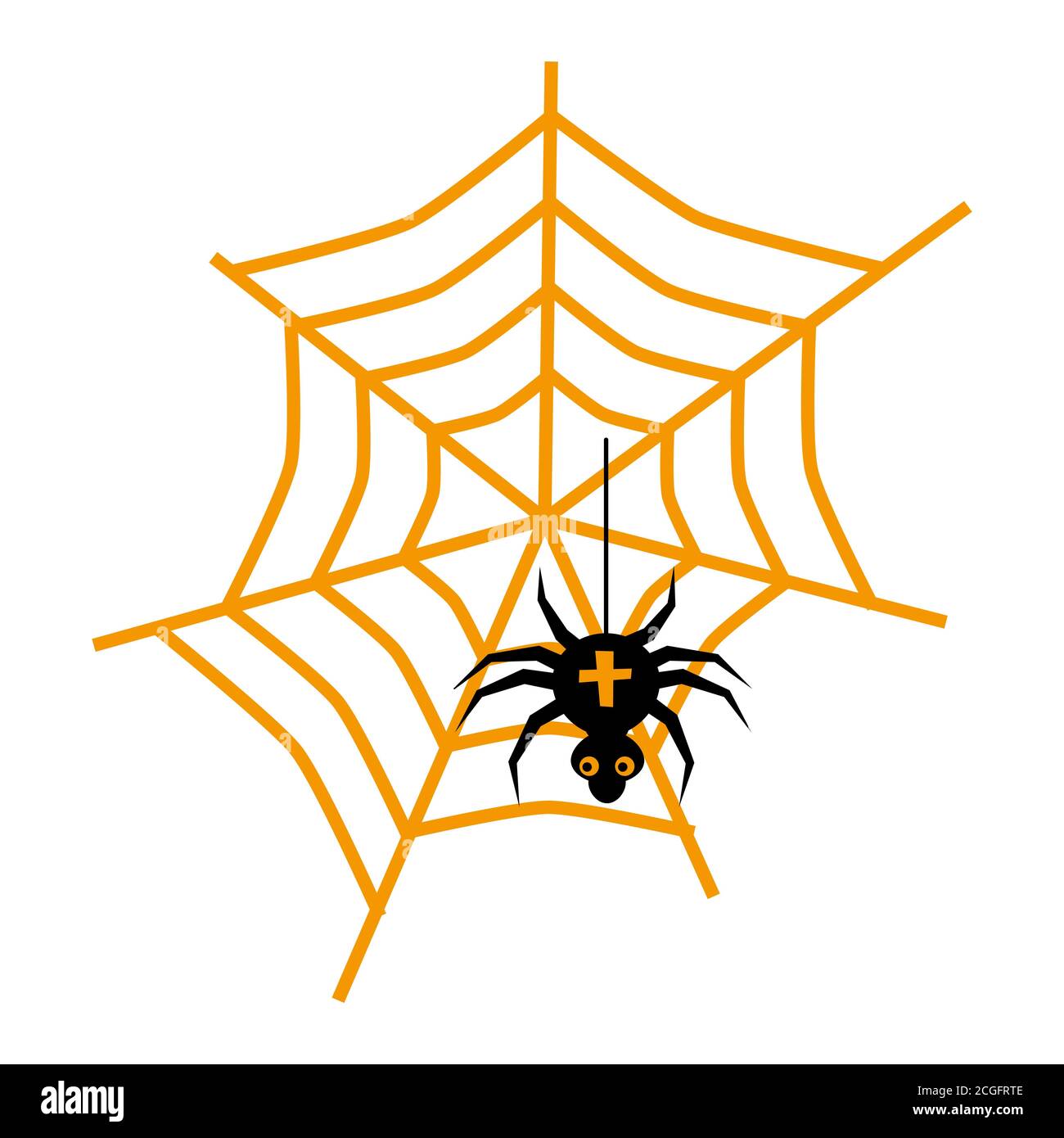 Halloween spider and web flat single icon. Halloween symbol of fear and ...
