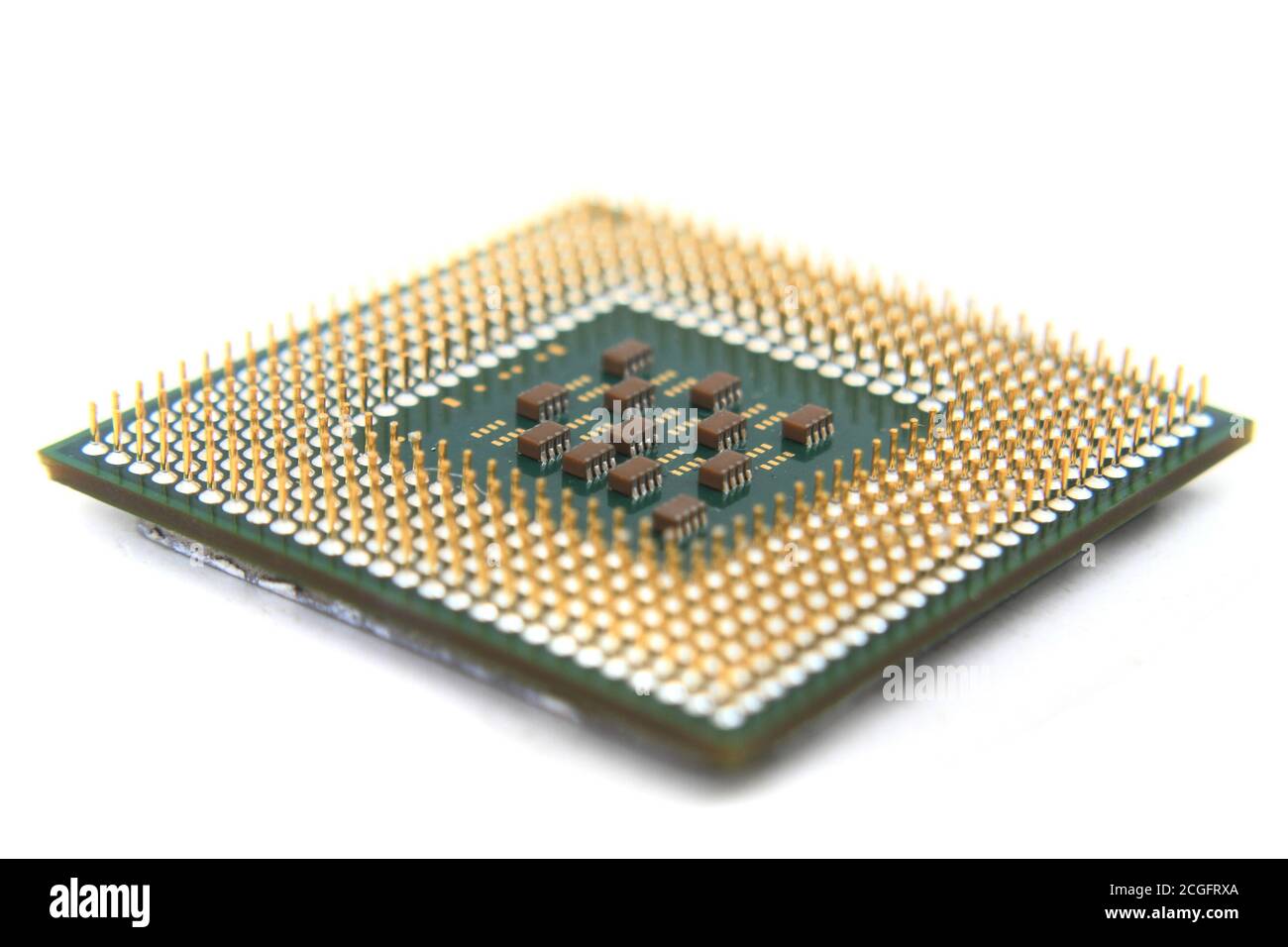 old microprocessor isolated on the white background Stock Photo - Alamy