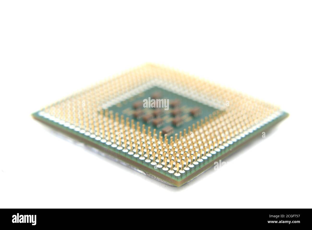 old microprocessor isolated on the white background Stock Photo - Alamy
