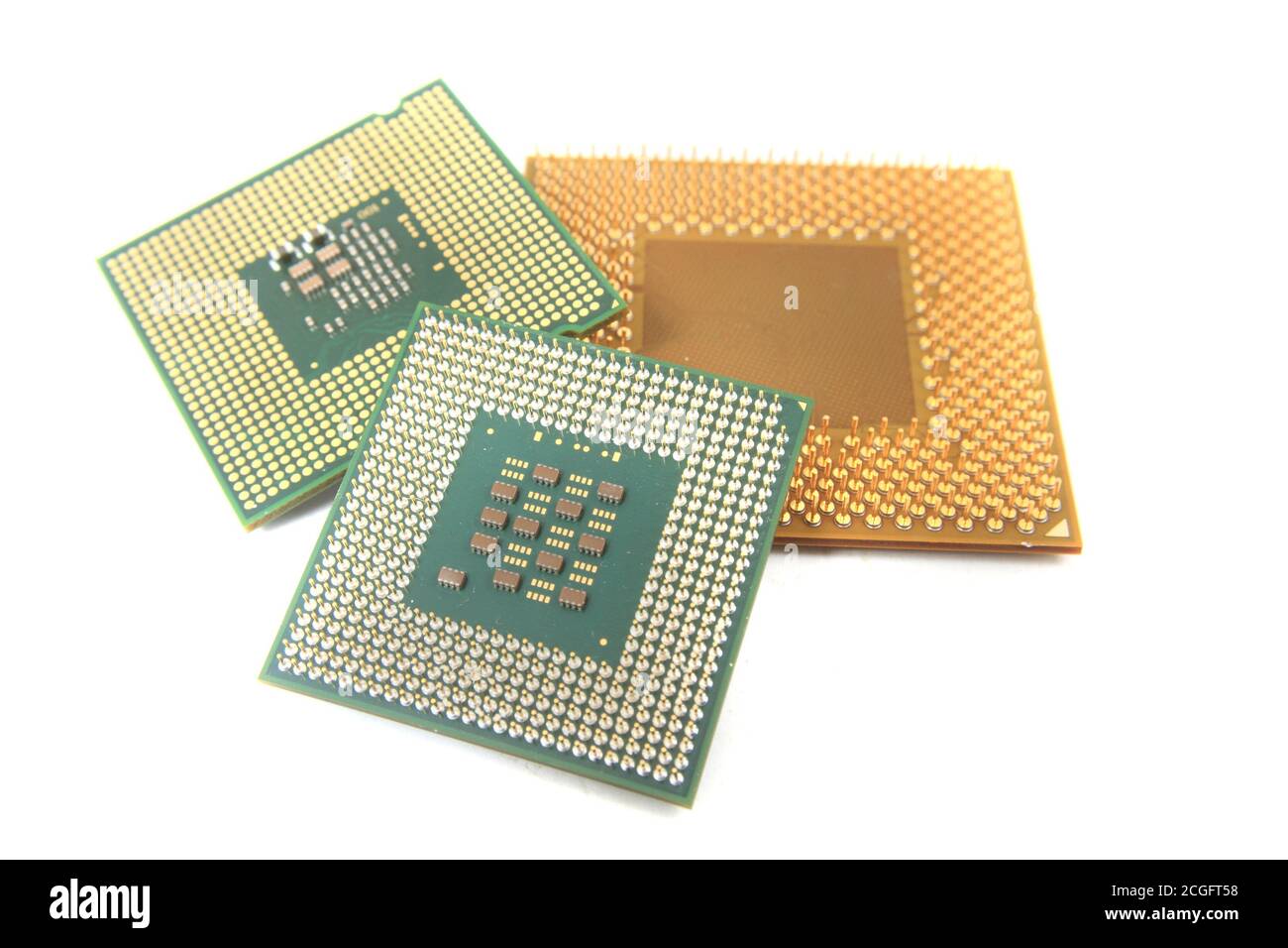 old microprocessors isolated on the white background Stock Photo - Alamy