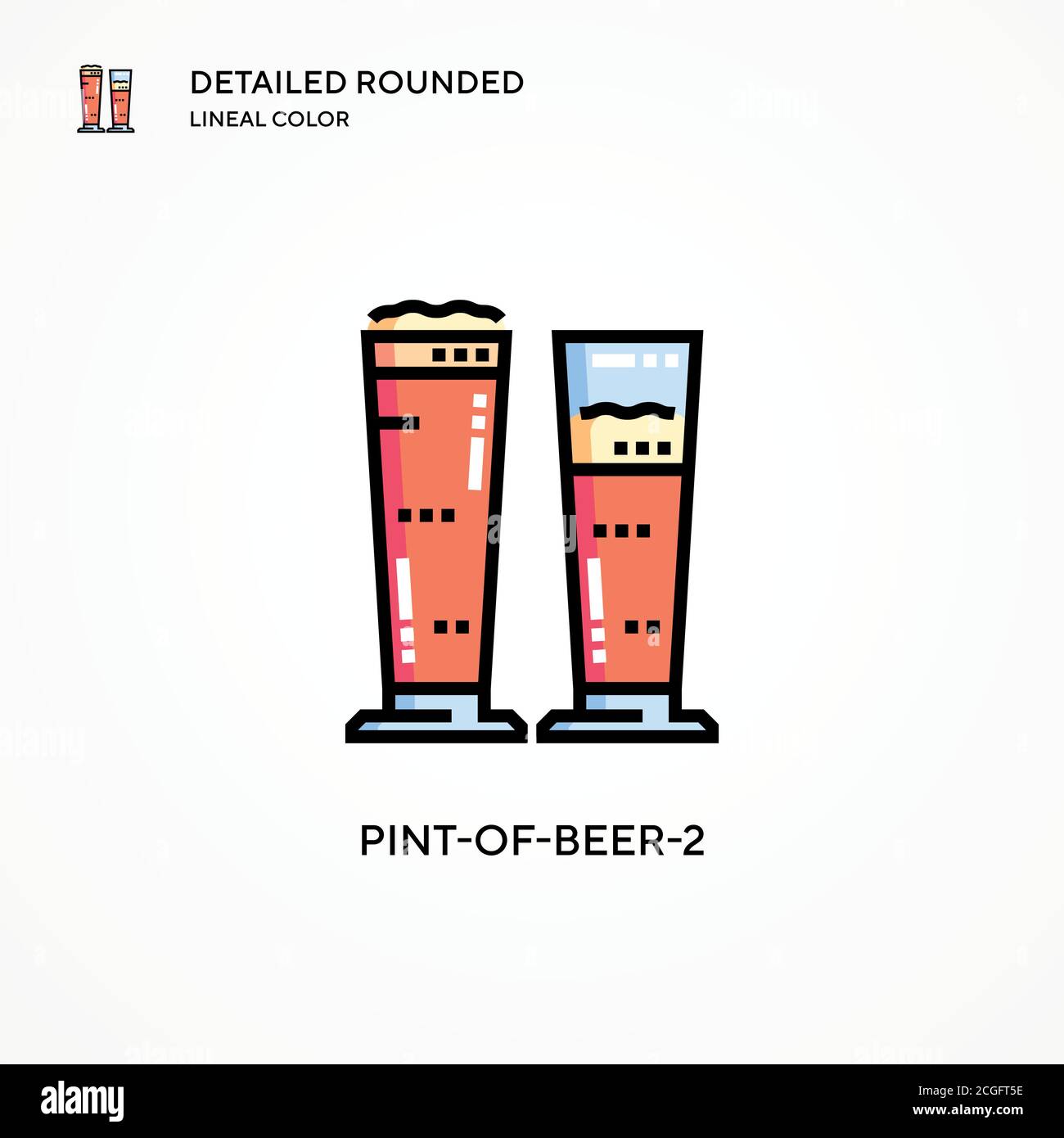 Pint-of-beer-2 vector icon. Modern vector illustration concepts. Easy ...