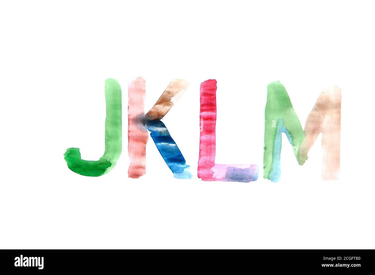 hand painted alphabet isolated on the white background Stock Photo - Alamy