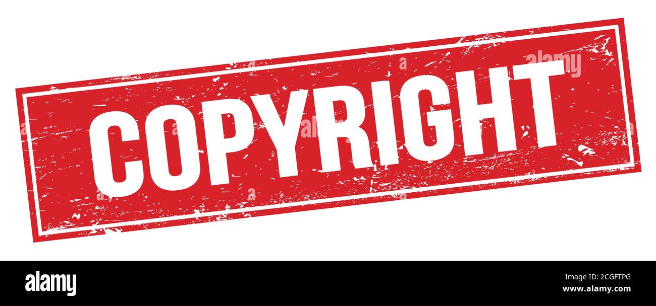 COPYRIGHT text on red grungy rectangle stamp sign Stock Photo - Alamy