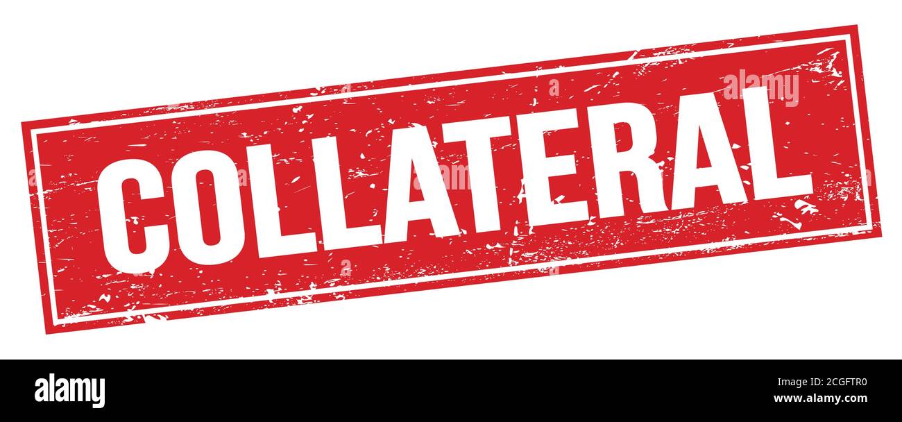 COLLATERAL text on red grungy rectangle stamp sign Stock Photo - Alamy