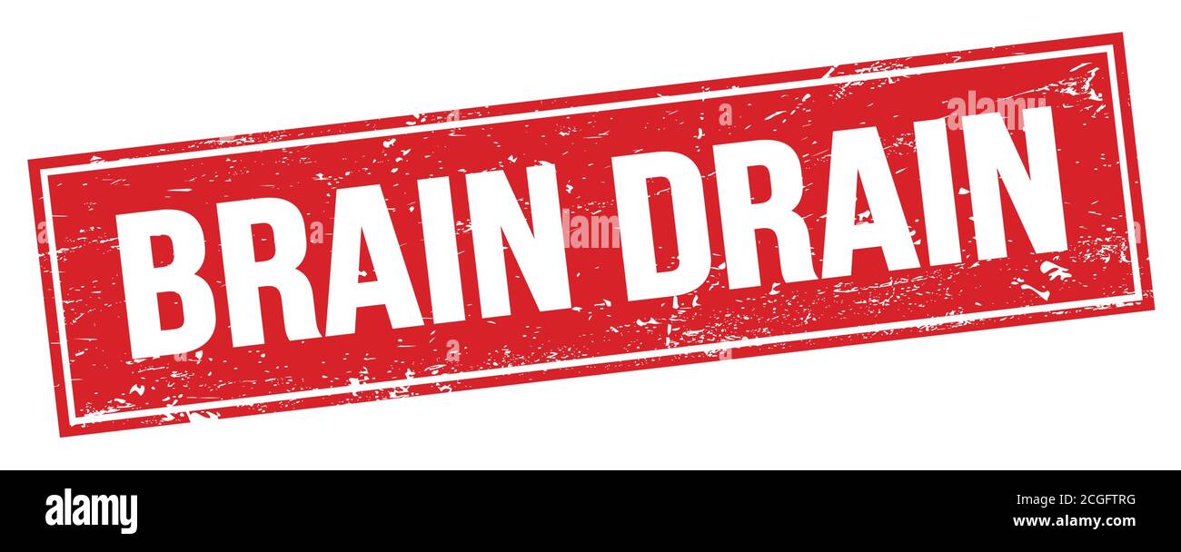 BRAIN DRAIN text on red grungy rectangle stamp sign Stock Photo - Alamy