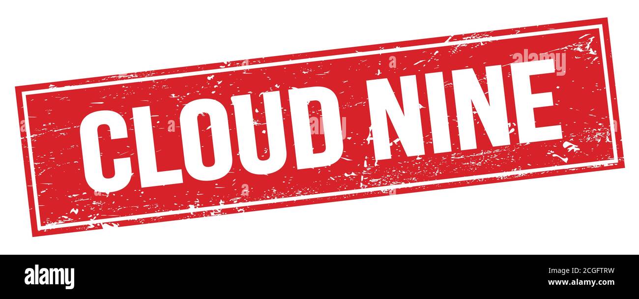CLOUD NINE text on red grungy rectangle stamp sign Stock Photo - Alamy