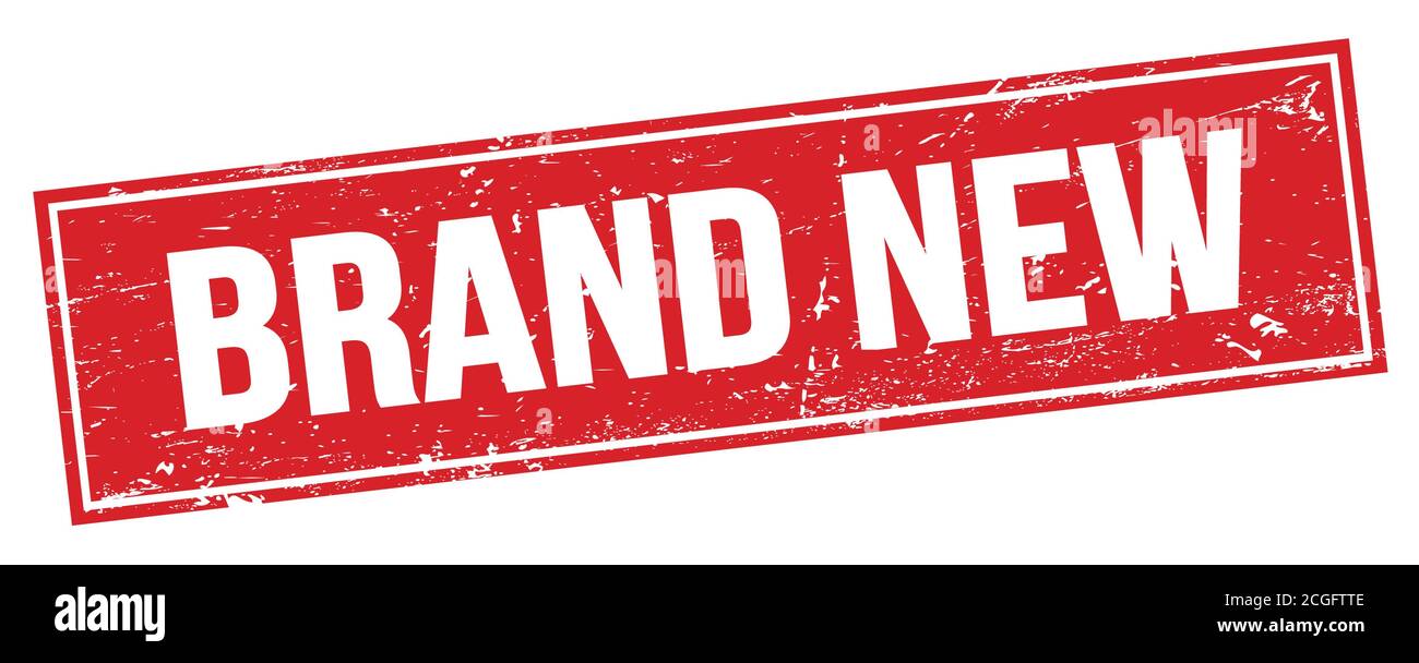 BRAND NEW text on red grungy rectangle stamp sign Stock Photo - Alamy