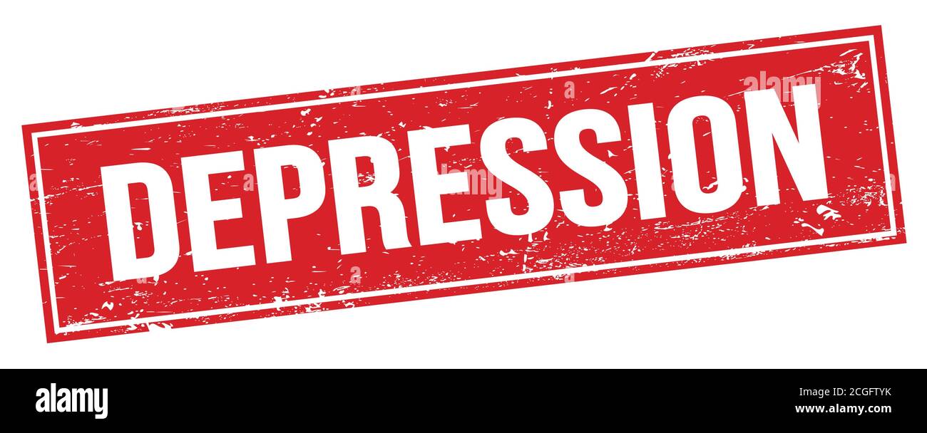 DEPRESSION text on red grungy rectangle stamp sign Stock Photo - Alamy