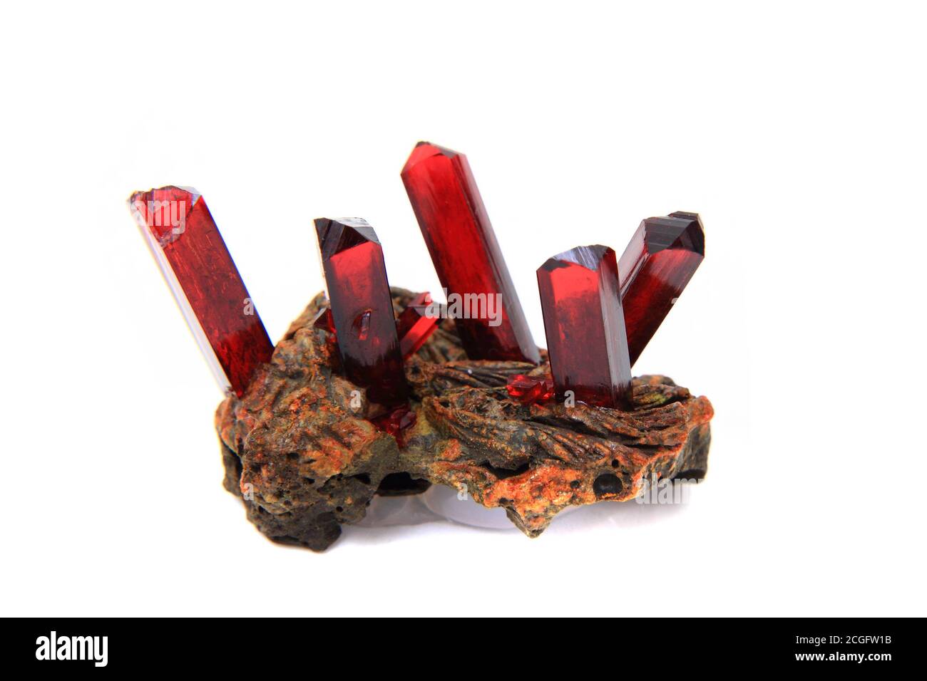synthetic red crystal isolated on the white background Stock Photo - Alamy