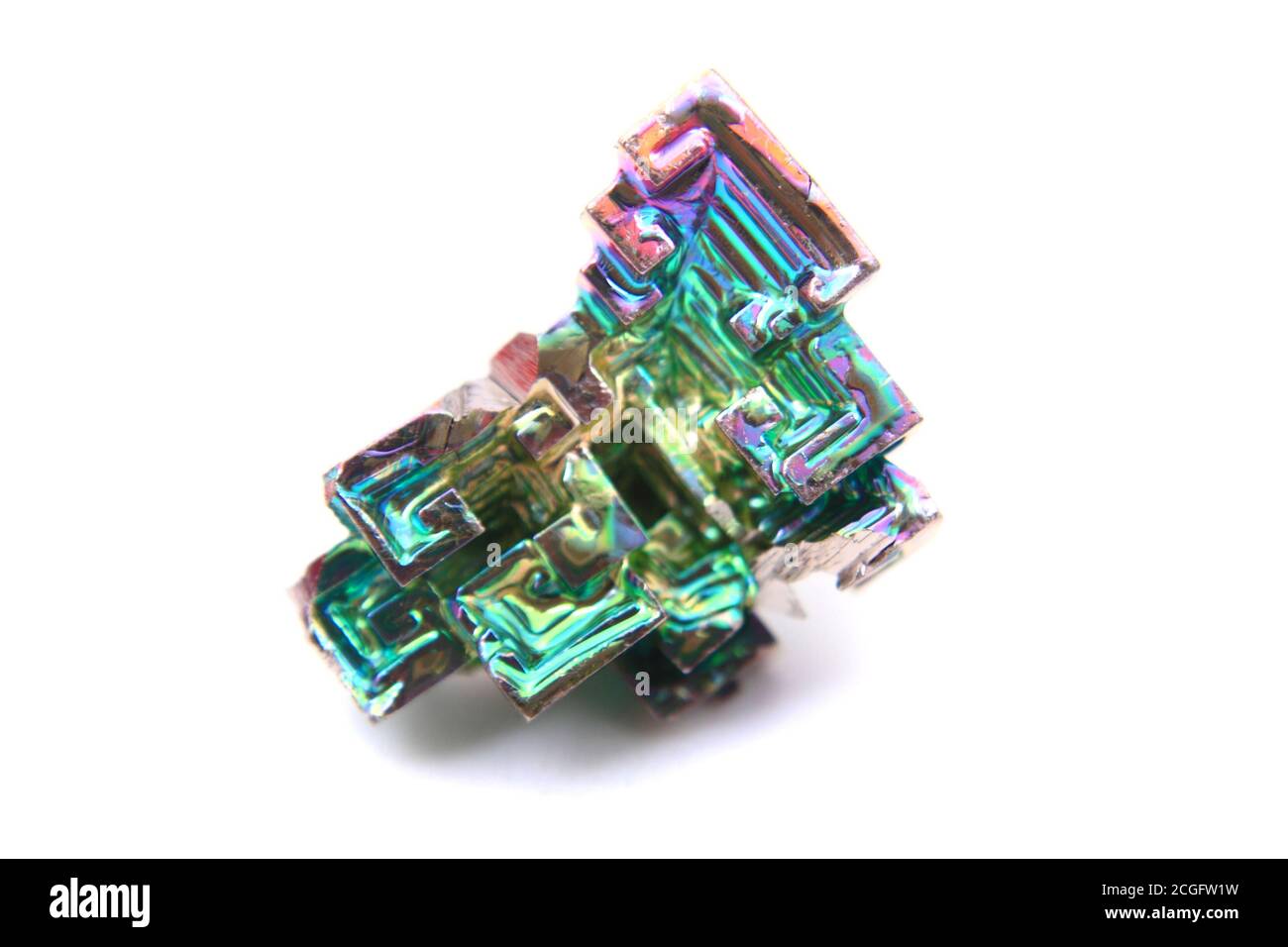 bismuth (bismuthium) metal isolated on the white background Stock Photo ...