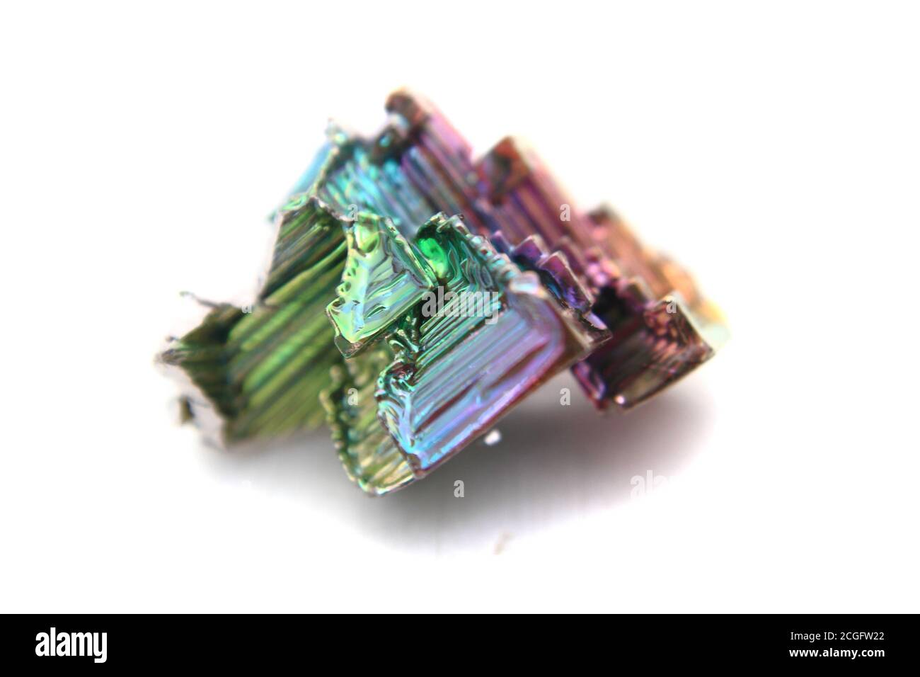 bismuth (bismuthium) metal isolated on the white background Stock Photo ...