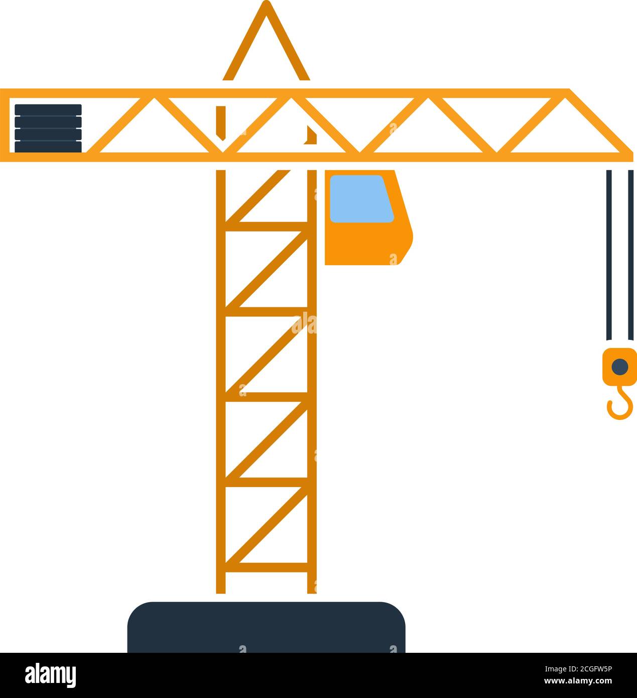 Icon Of Crane. Flat Color Design. Vector Illustration Stock Vector ...