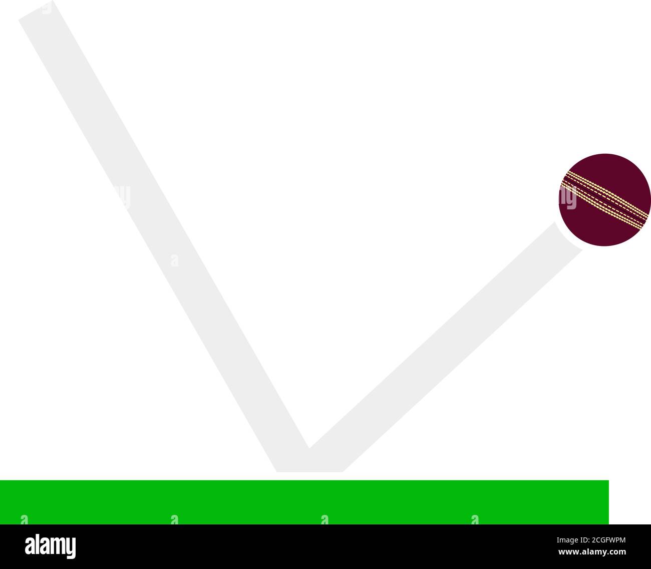 Cricket Ball Trajectory Icon. Flat Color Design. Vector Illustration ...