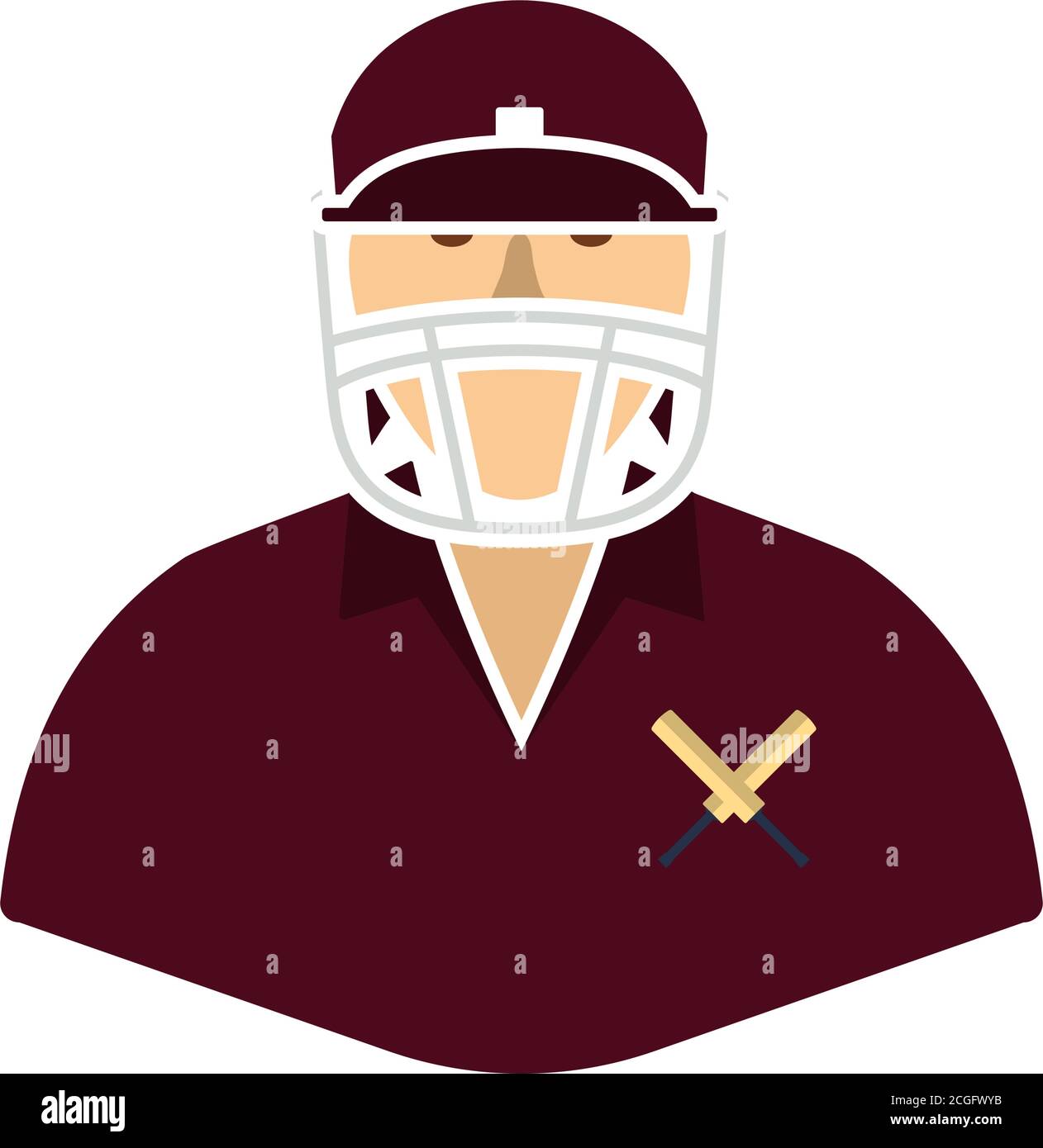 Cricket Player Icon. Flat Color Design. Vector Illustration Stock ...