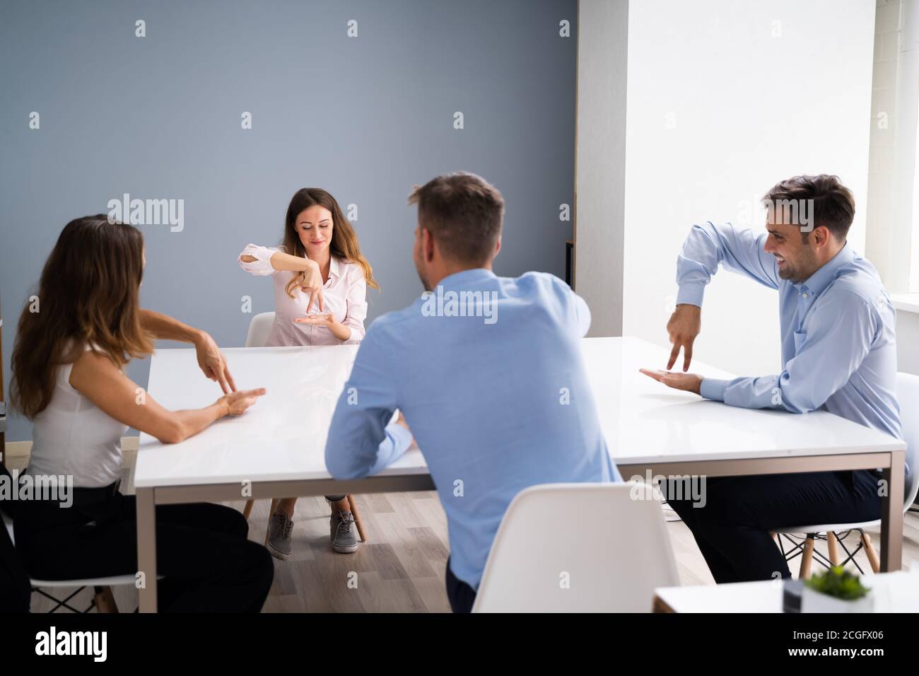 Sign Language Learning For Deaf Disabled People Stock Photo - Alamy