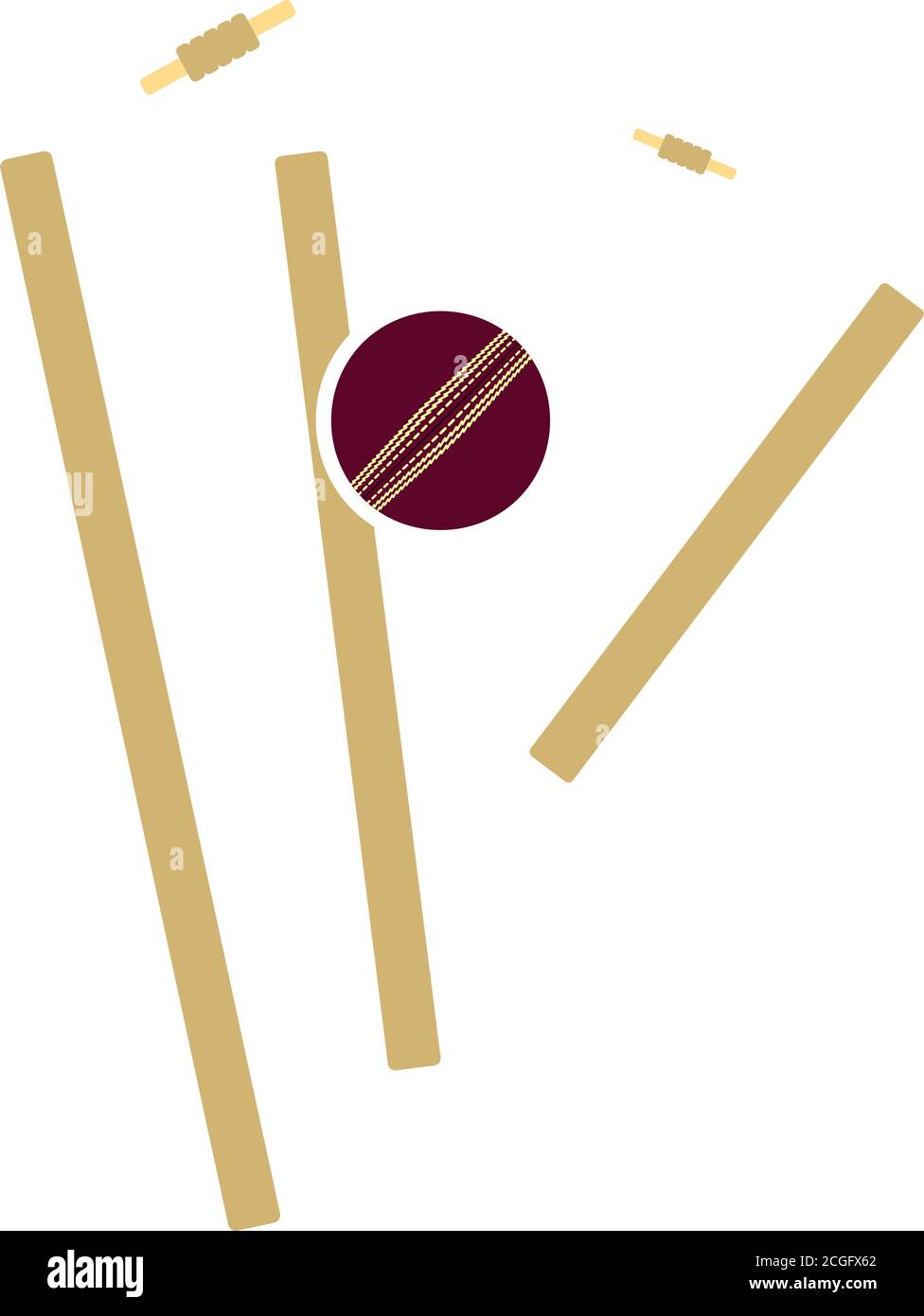 Cricket Wicket Icon. Flat Color Design. Vector Illustration Stock Vector Image & Art - Alamy