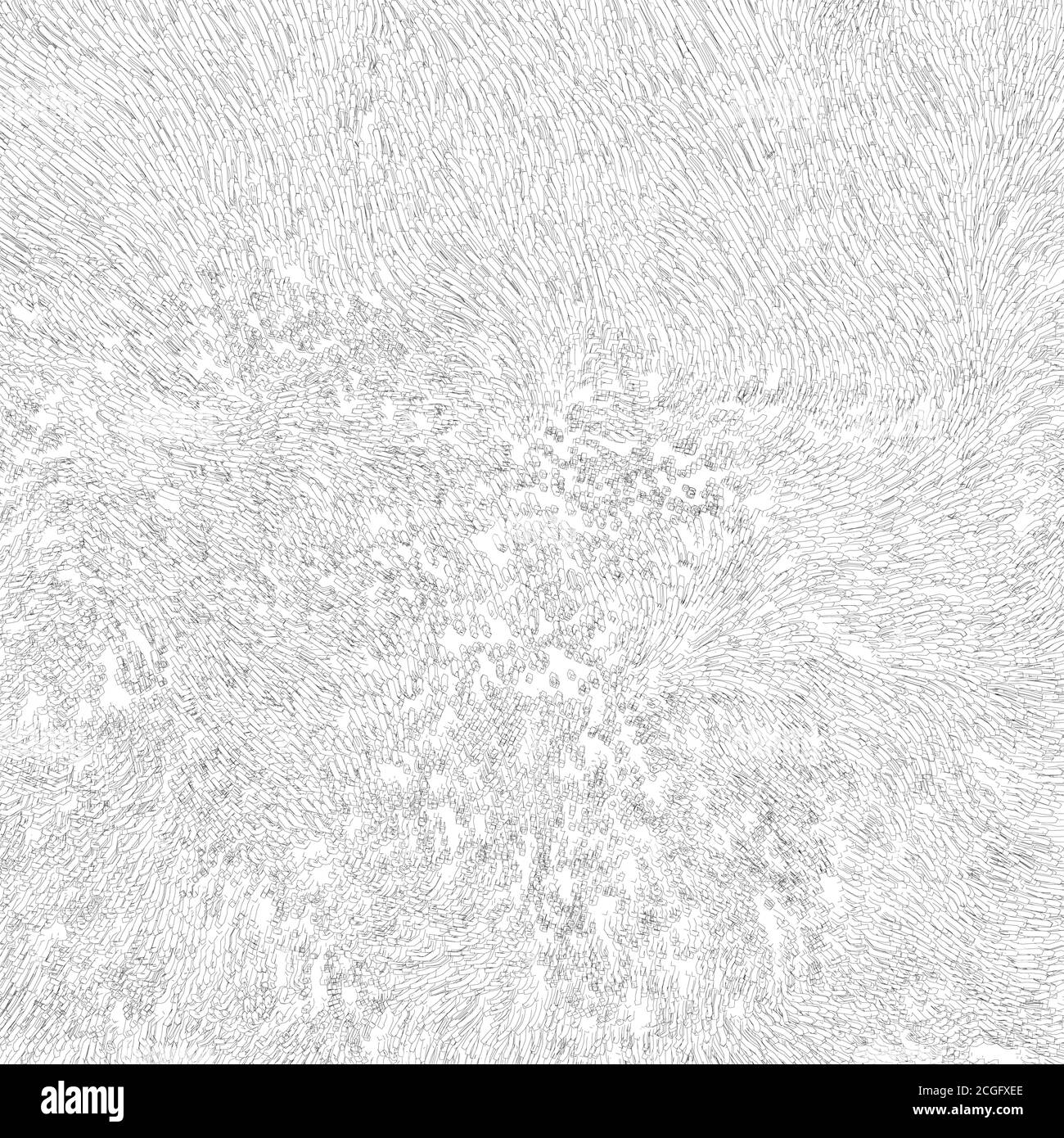 Long pile carpet contour. Abstract background with many black lines ...