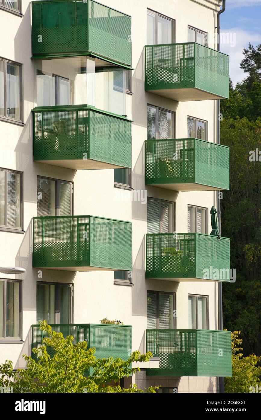 Modern apartment block with balconys Stock Photo - Alamy