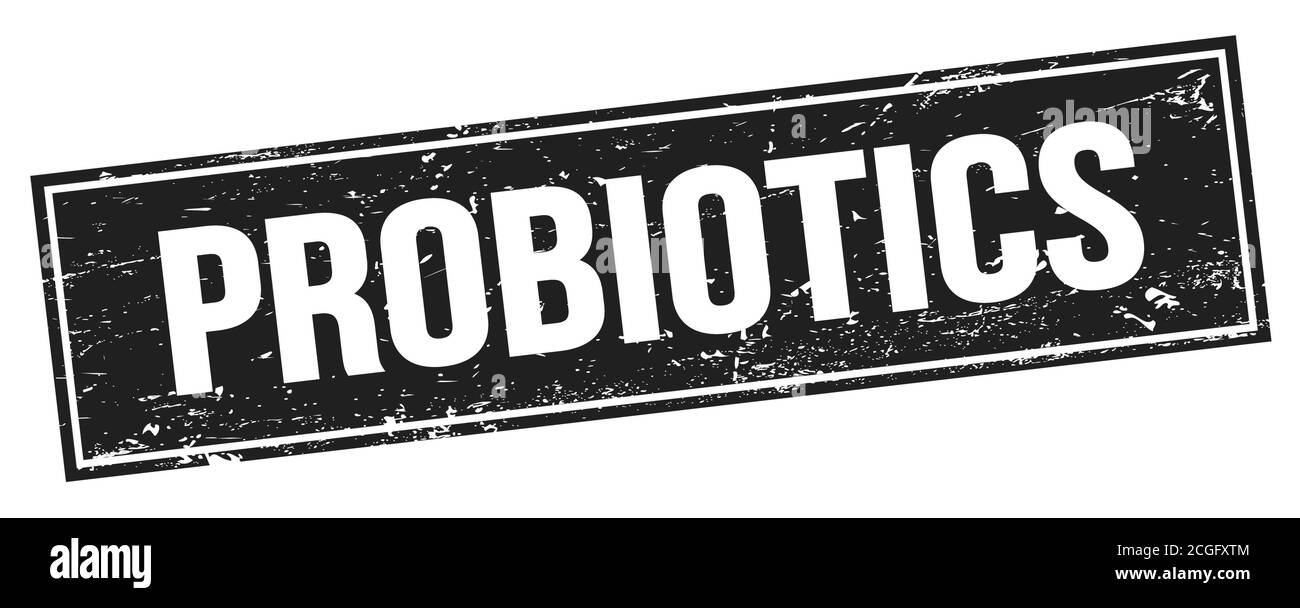 PROBIOTICS text on black grungy rectangle stamp sign Stock Photo - Alamy