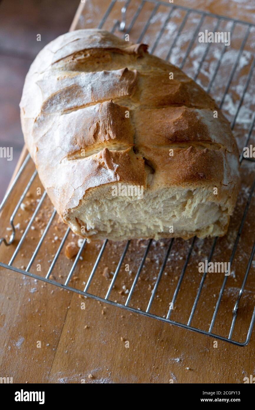 A freshly made loaf of bread baked in the oven at home Stock Photo - Alamy