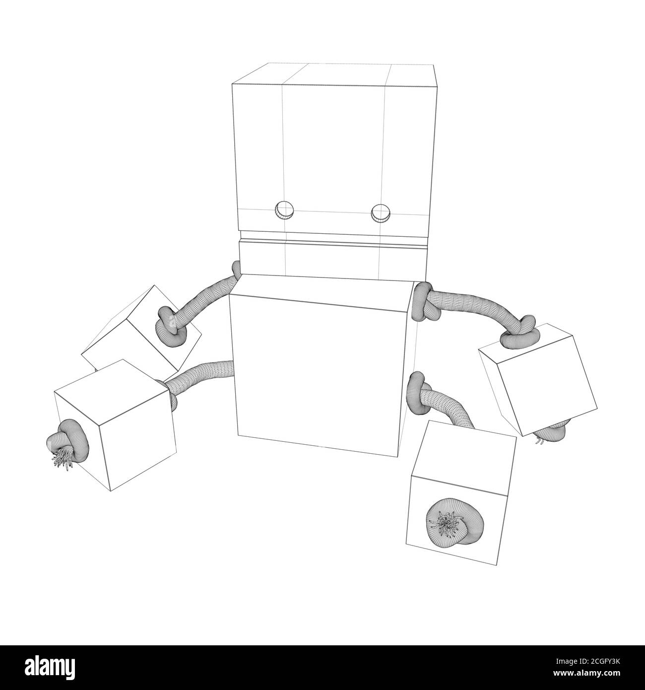 Outline of a child toy from black lines isolated on a white background ...