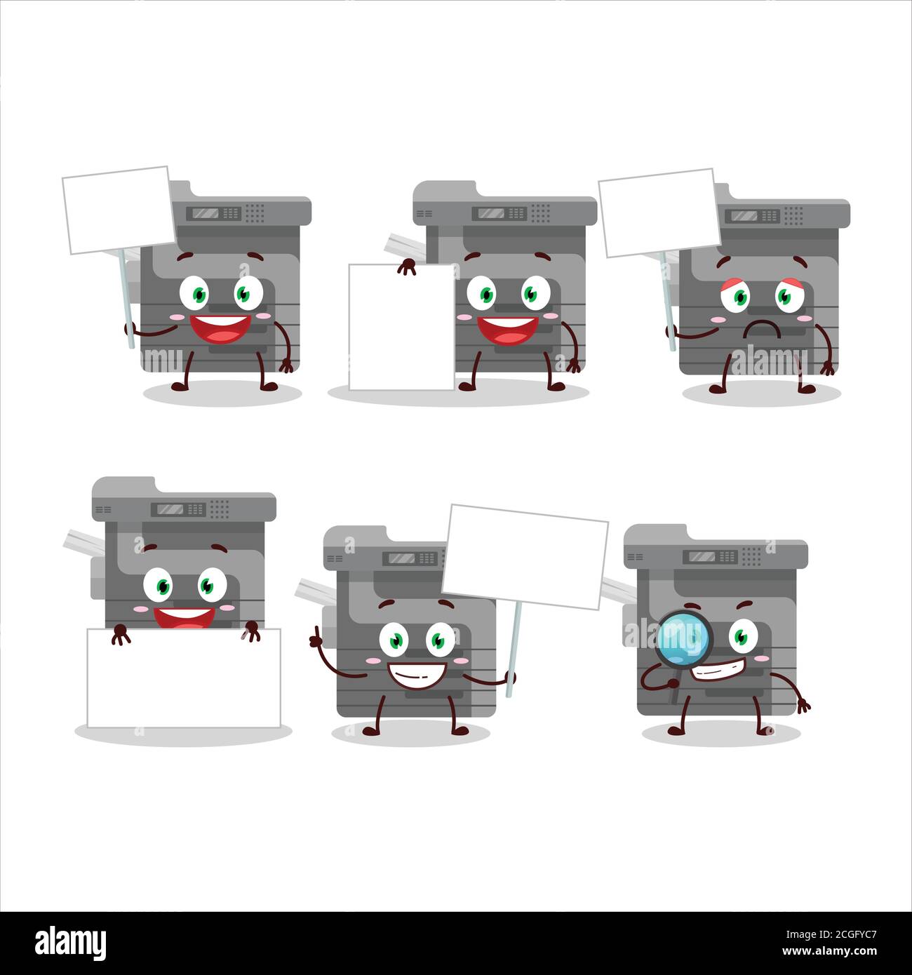 Office copier cartoon character bring information board Stock Vector ...