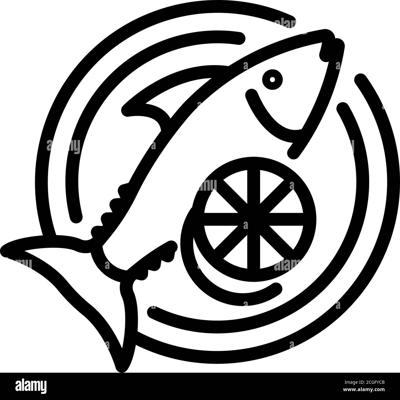 Greek fish dish icon, outline style Stock Vector Image & Art - Alamy