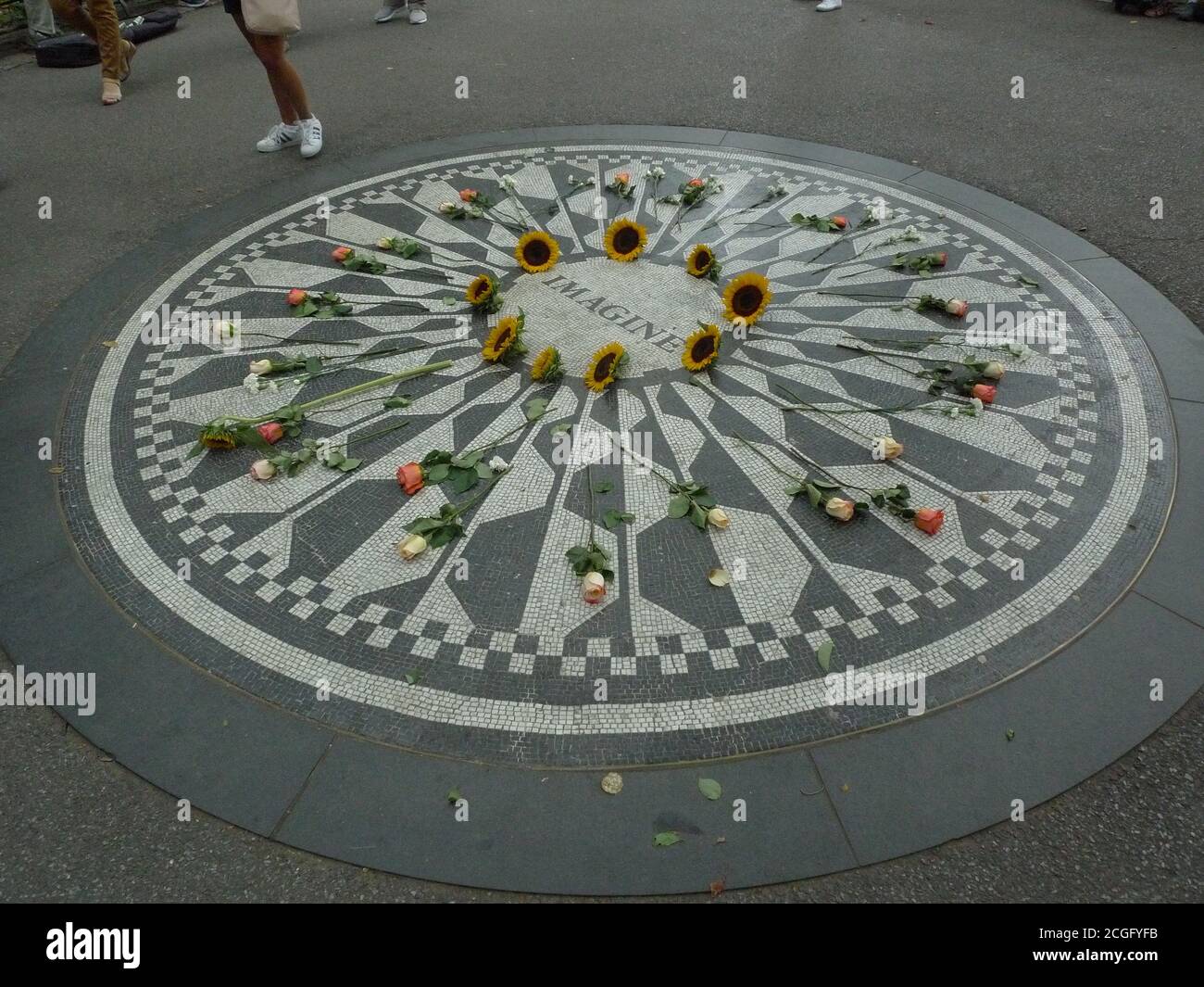 STRAWBERRY FIELDS MEMORIAL IN CENTRAL PARK IN MEMORY OF JOHN LENNON ...