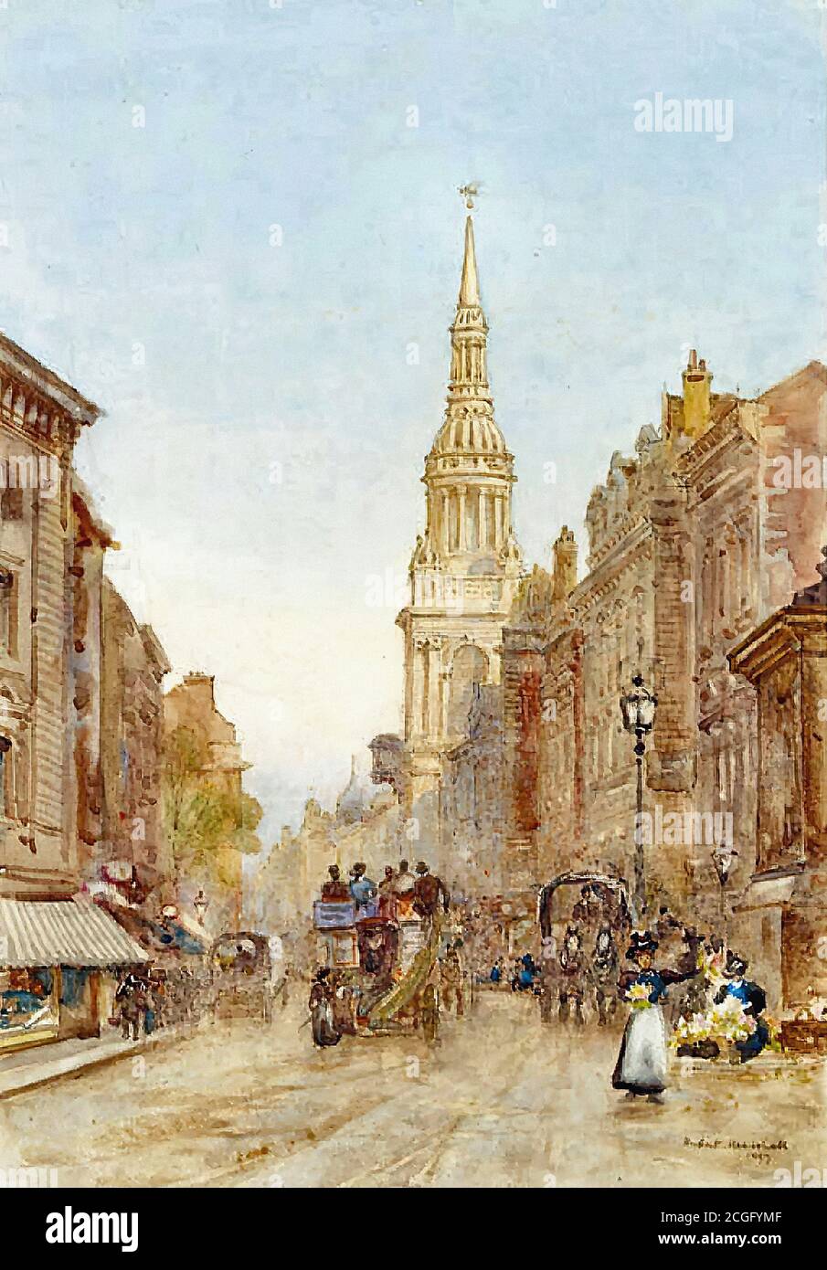 Marshall Herbert Menzies - View of the Church of Mary-Le-Bow Cheapside ...