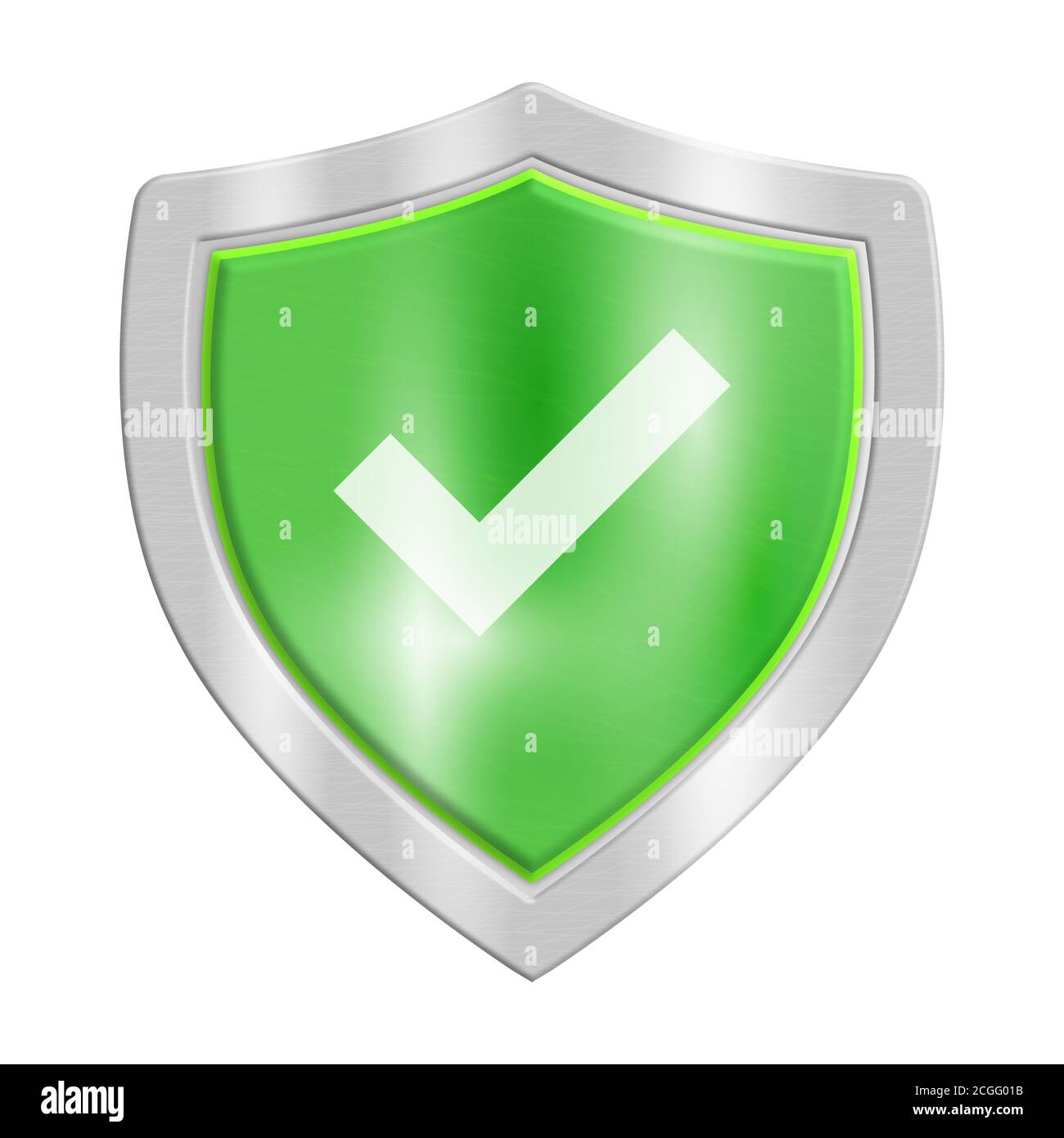Check mark shield icon. 3d illustration Stock Photo - Alamy