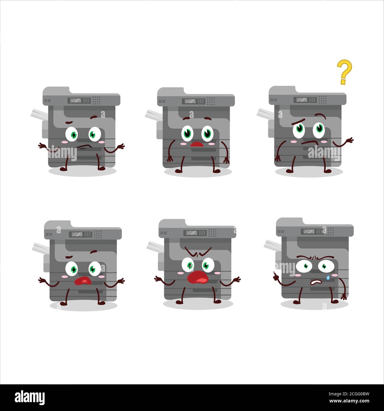 Cartoon character of office copier with what expression Stock Vector ...
