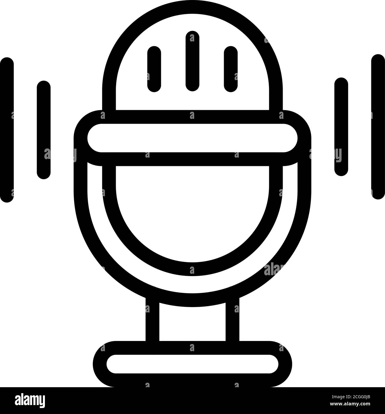 Podcast studio microphone icon, outline style Stock Vector Image & Art ...