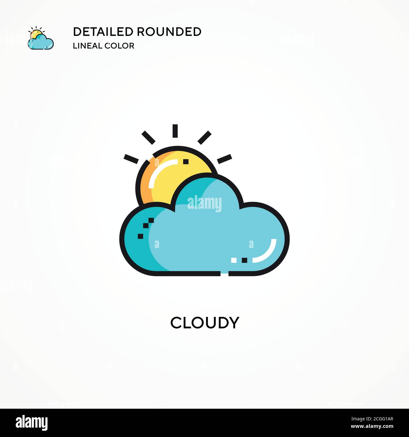 Cloudy vector icon. Modern vector illustration concepts. Easy to edit ...