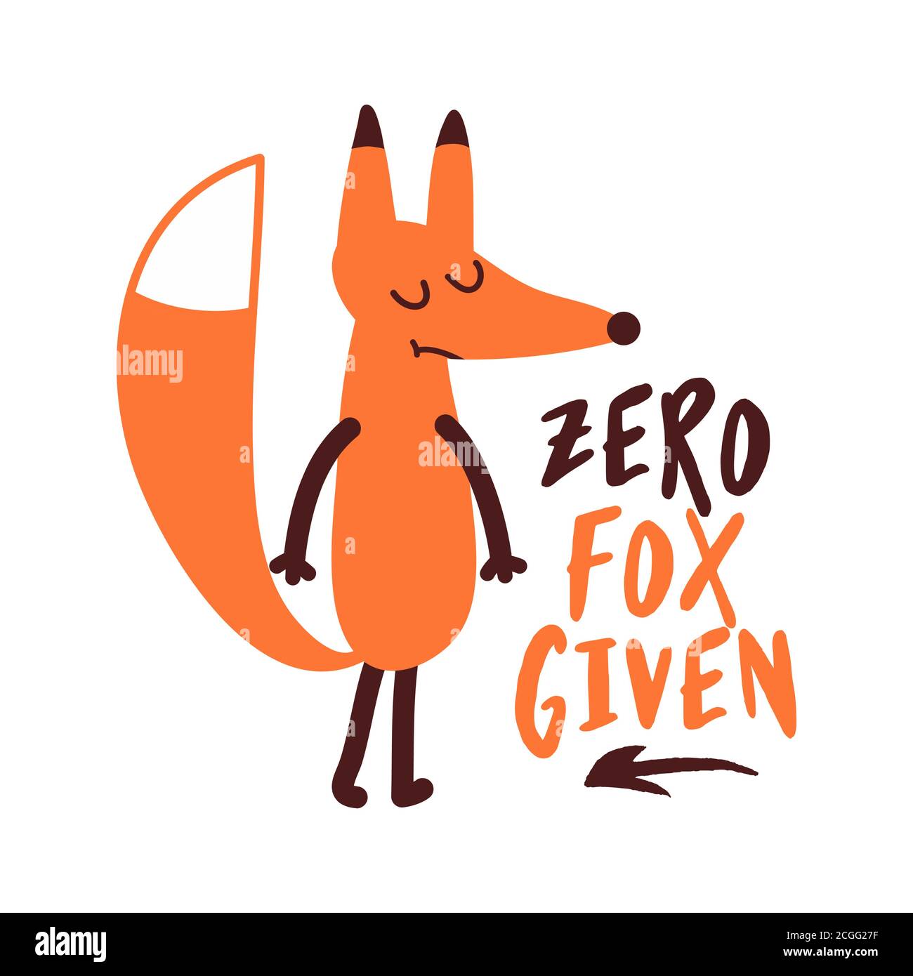 Zero fox given (forgiven) - Hand drawn vector illustration with cute ...