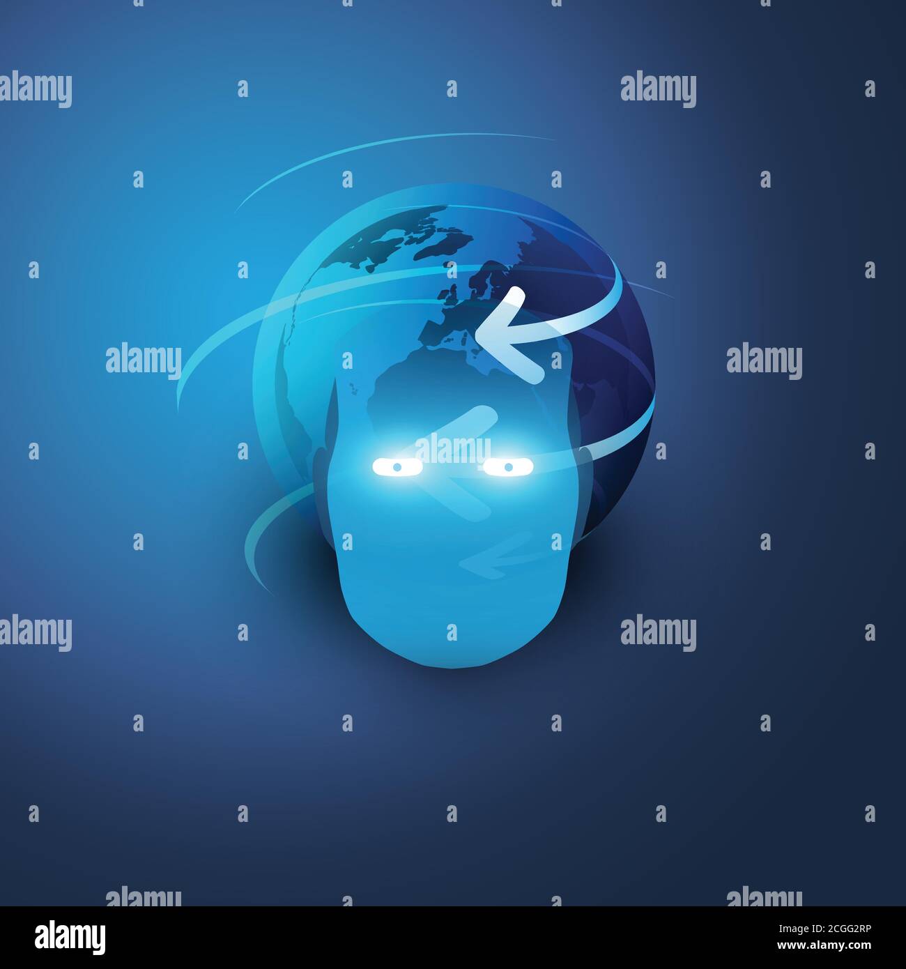 Machine learning, artificial intelligence and smart technology concept ...