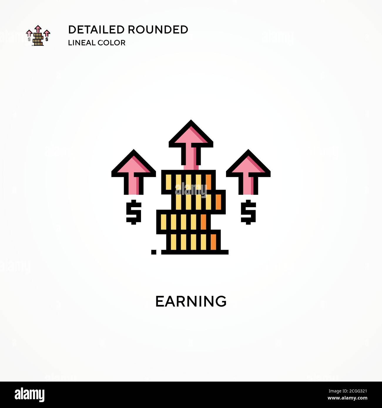 Earning vector icon. Modern vector illustration concepts. Easy to edit ...