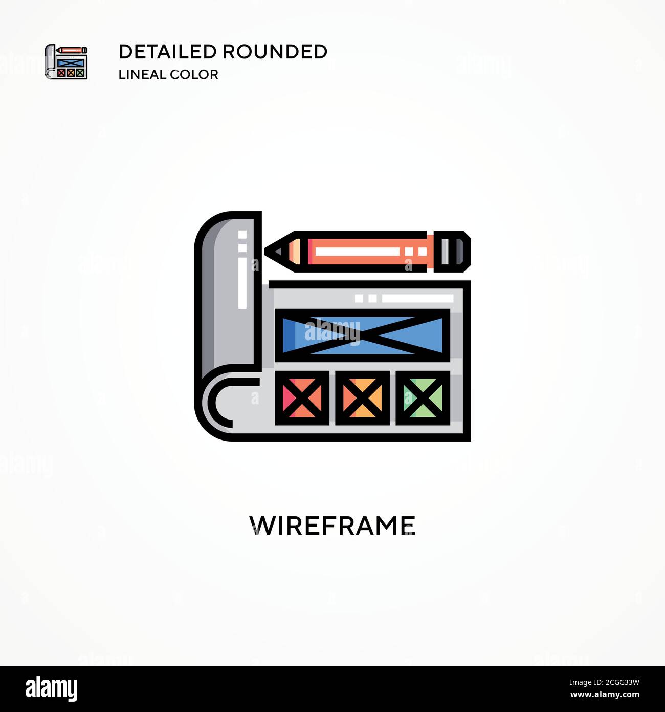 Wireframe vector icon. Modern vector illustration concepts. Easy to edit and customize Stock ...