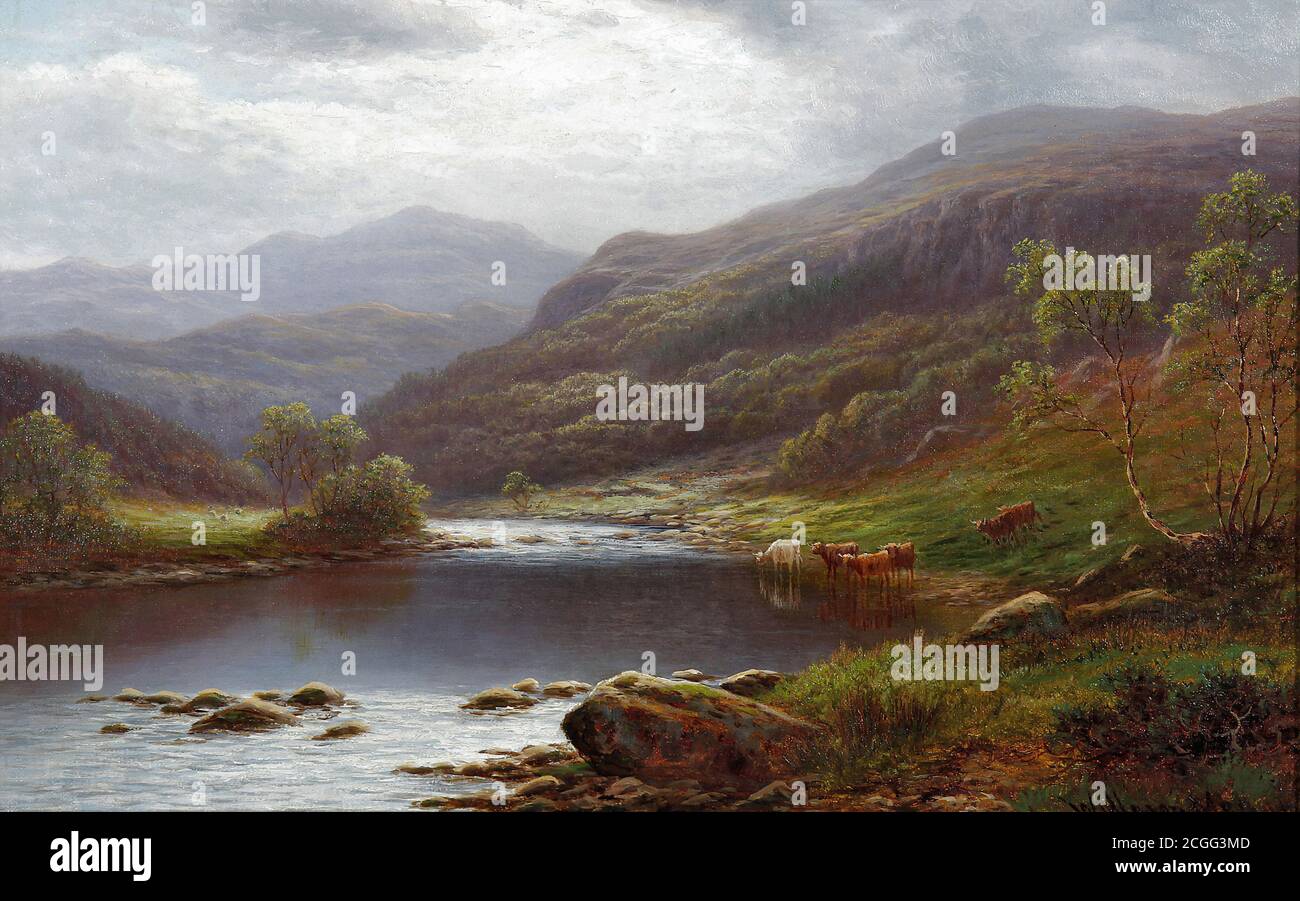 Mellor William - on the Hebden - British School - 19th Century Stock ...