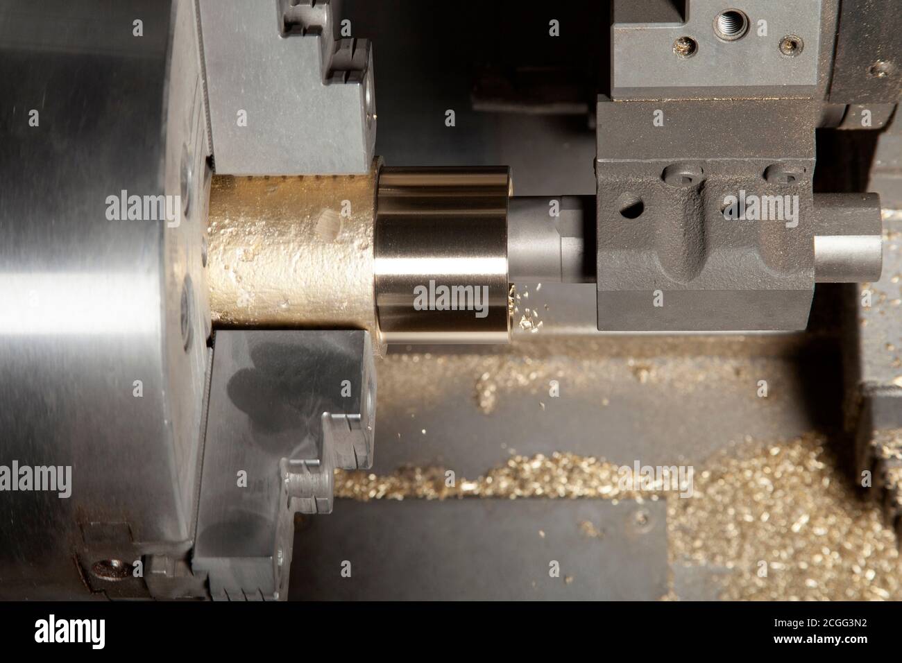 CNC Lathe Processing. Metalworking industry Stock Photo - Alamy