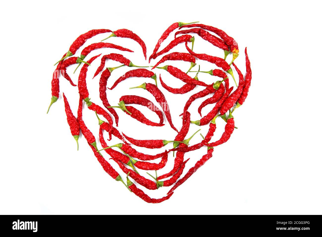 heart from red chilli pepper isolated on the white background Stock ...