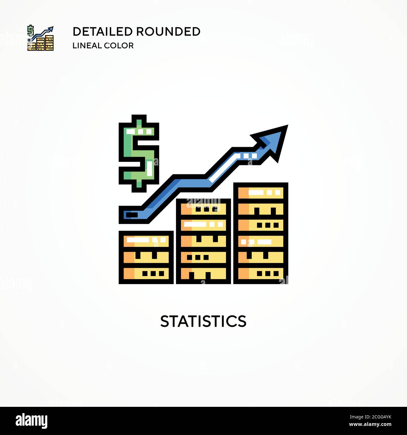 Statistics vector icon. Modern vector illustration concepts. Easy to ...