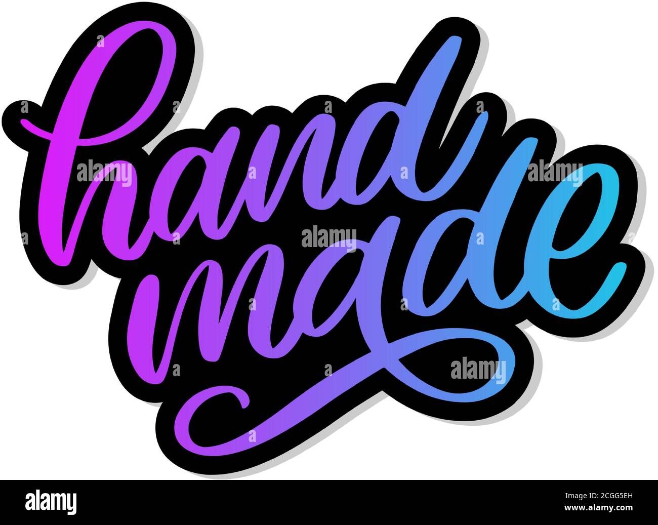 Hand made. Vector icon. Sign. Hand lettering. Slogan Stock Vector Image ...