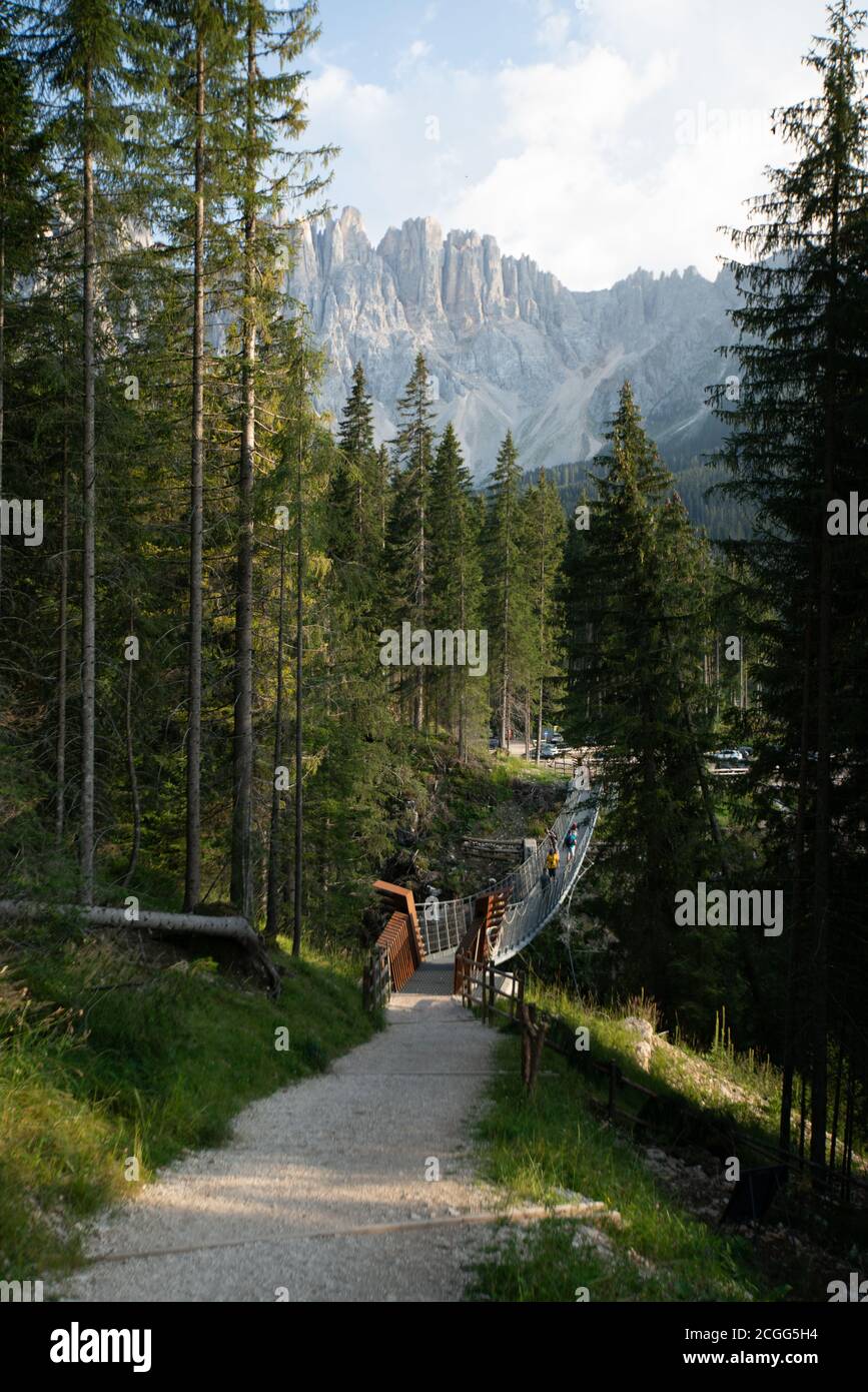 Big bridge in front of the dolomites in italy Stock Photo - Alamy