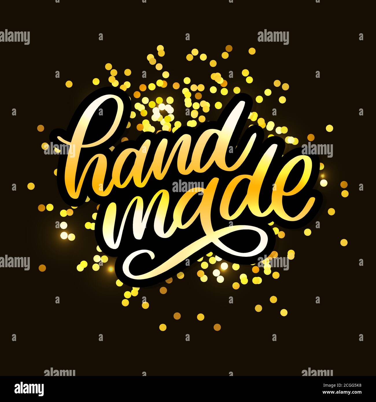 Hand made. Vector icon. Sign. Hand lettering. Slogan Stock Vector Image ...
