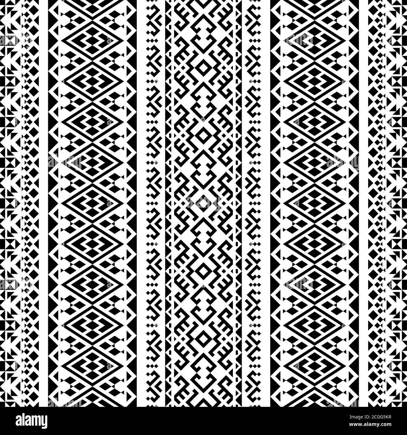 Ikat ethnic pattern vector in black and white color Stock Photo - Alamy